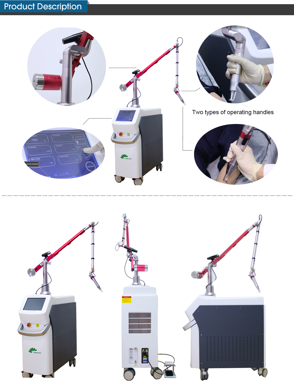 Q-switched Nd:YAG Laser 532/1064nm-Laser tattoo removal machine